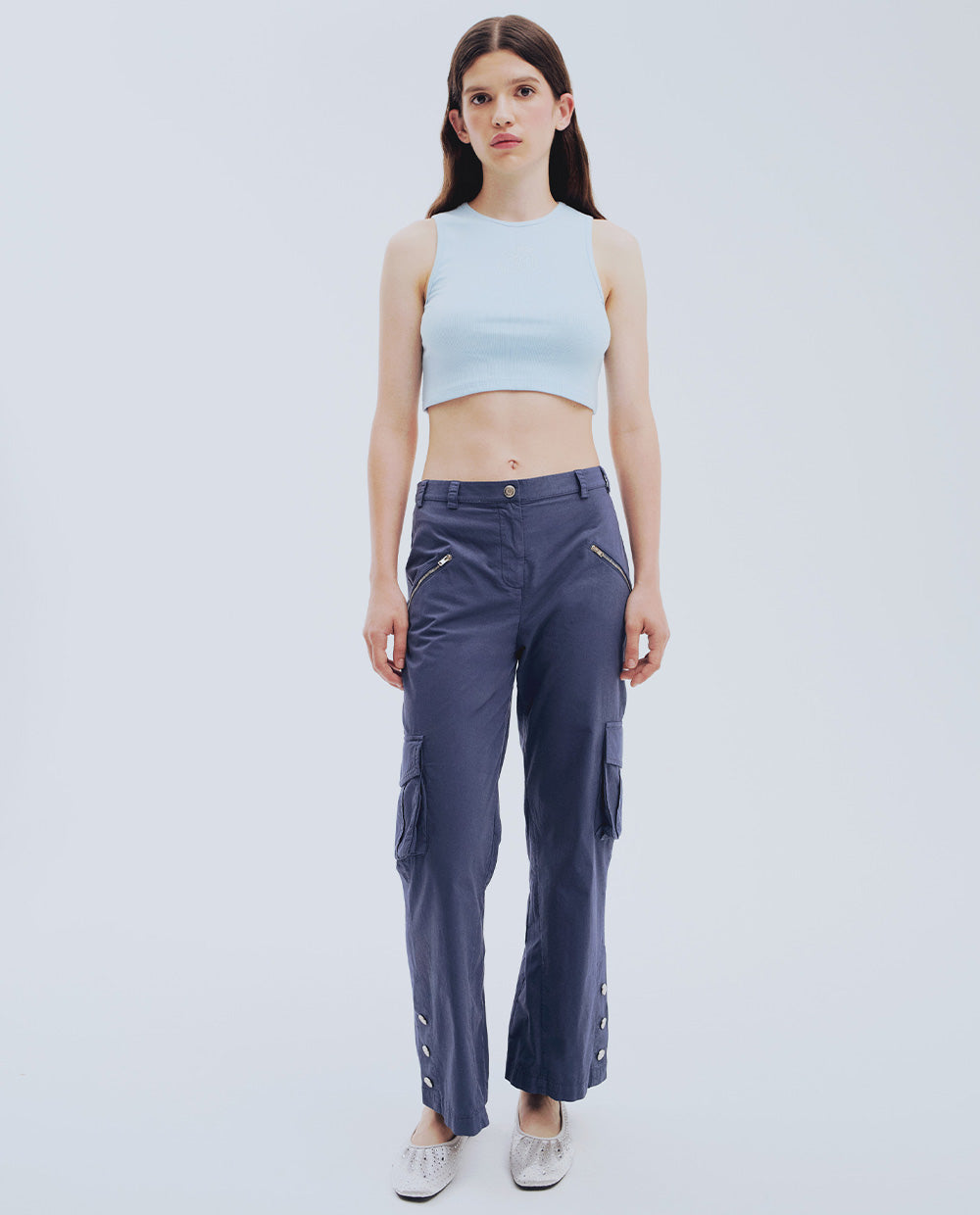 Navy Cropped Trousers – PSC Brand US